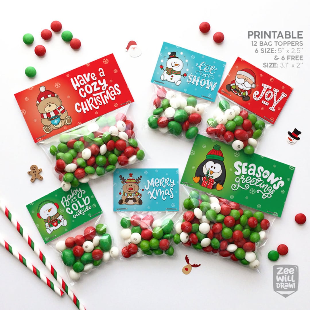 Christmas Bag Topper, PRINTABLE, Instant Download - Etsy