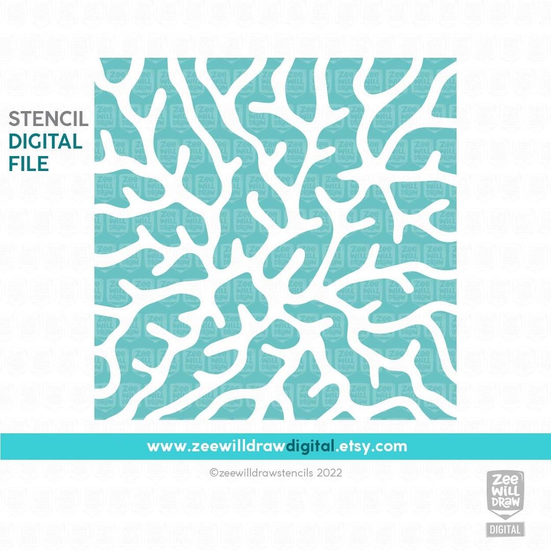 Coral Reef Stencil File, DIGITAL DOWNLOAD - Etsy