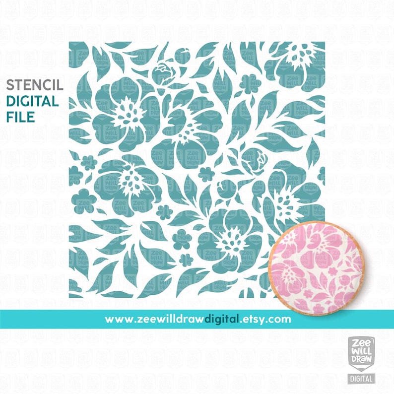 Peony Stencil FILE, DIGITAL DOWNLOAD - Etsy