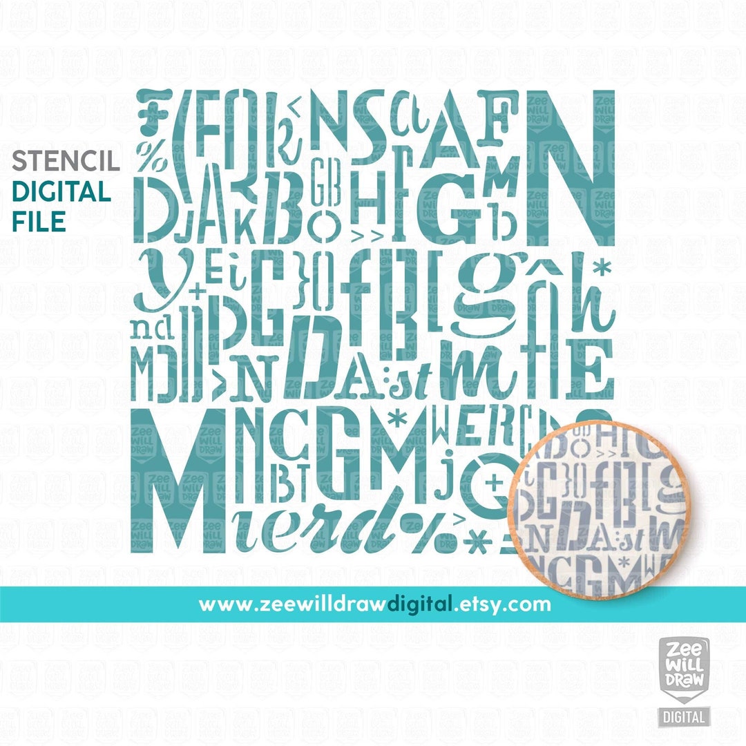 Vintage Typography Stencil FILE - DIGITAL DOWNLOAD - Etsy