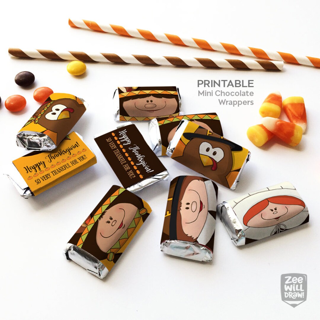 Thanksgiving Candy Bar Wrappers, Bar Wrappers, Chocolate Bar Wrappers ...