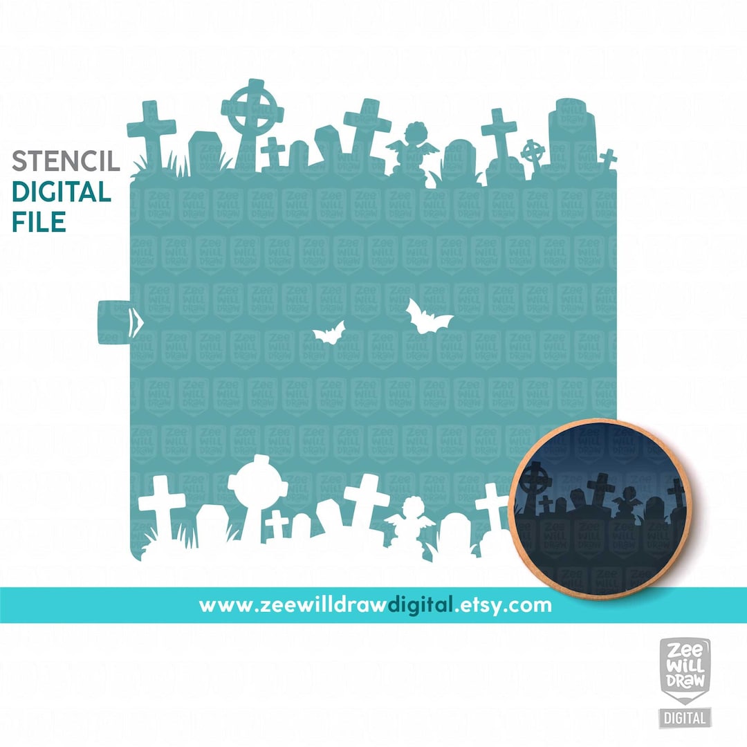 Graveyard Edge Stencil File, DIGITAL DOWNLOAD - Etsy
