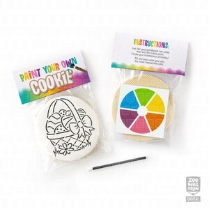 Paint Your Own Cookie Printable Bag Toppers - Set of 3 Plus Tag for PYO ...