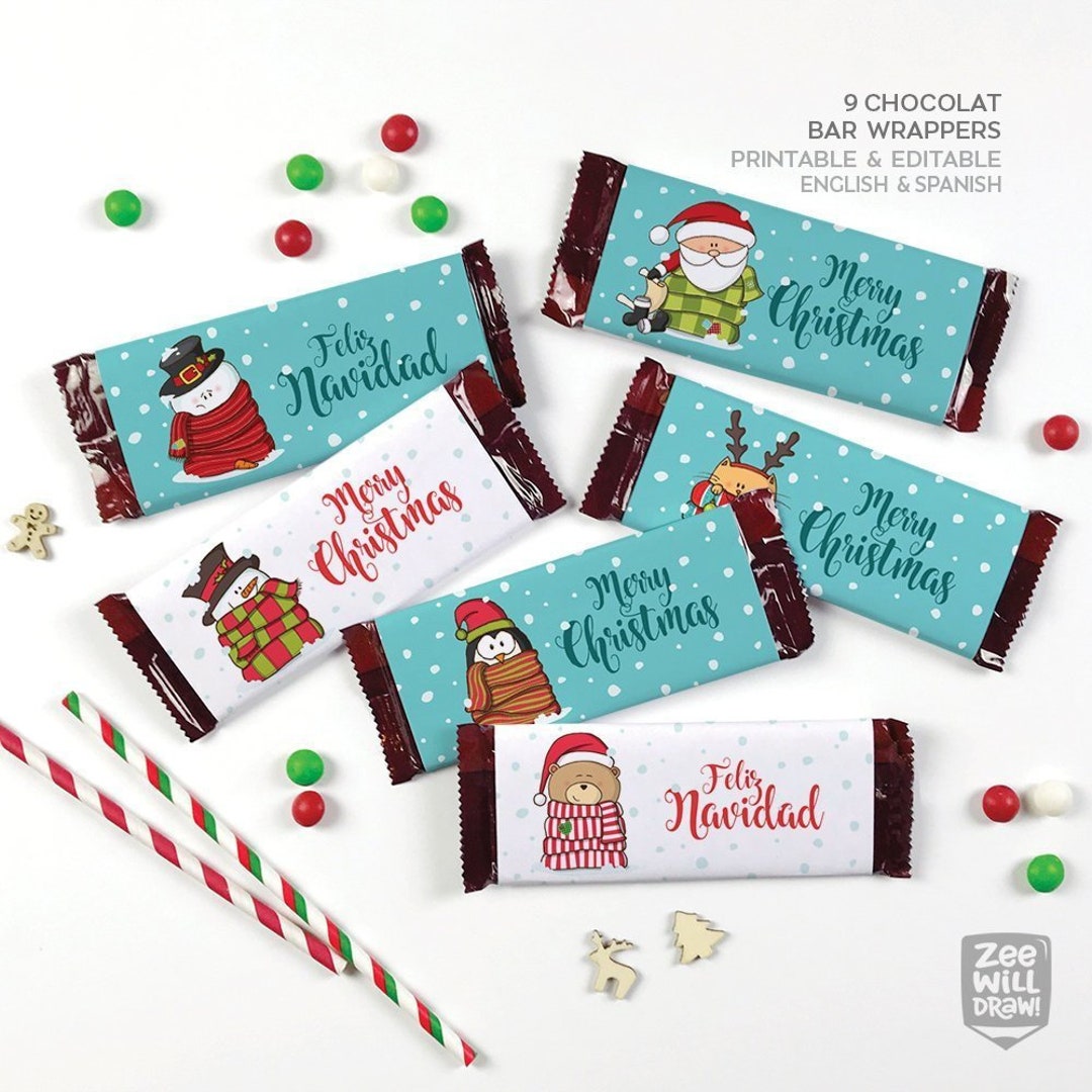 Christmas Chocolate Wrappers - PRINTABLE - Etsy
