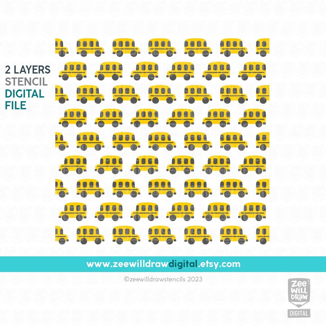 Buy School Bus Stencil FILE DIGITAL DOWNLOAD 2 Layers Online in India ...