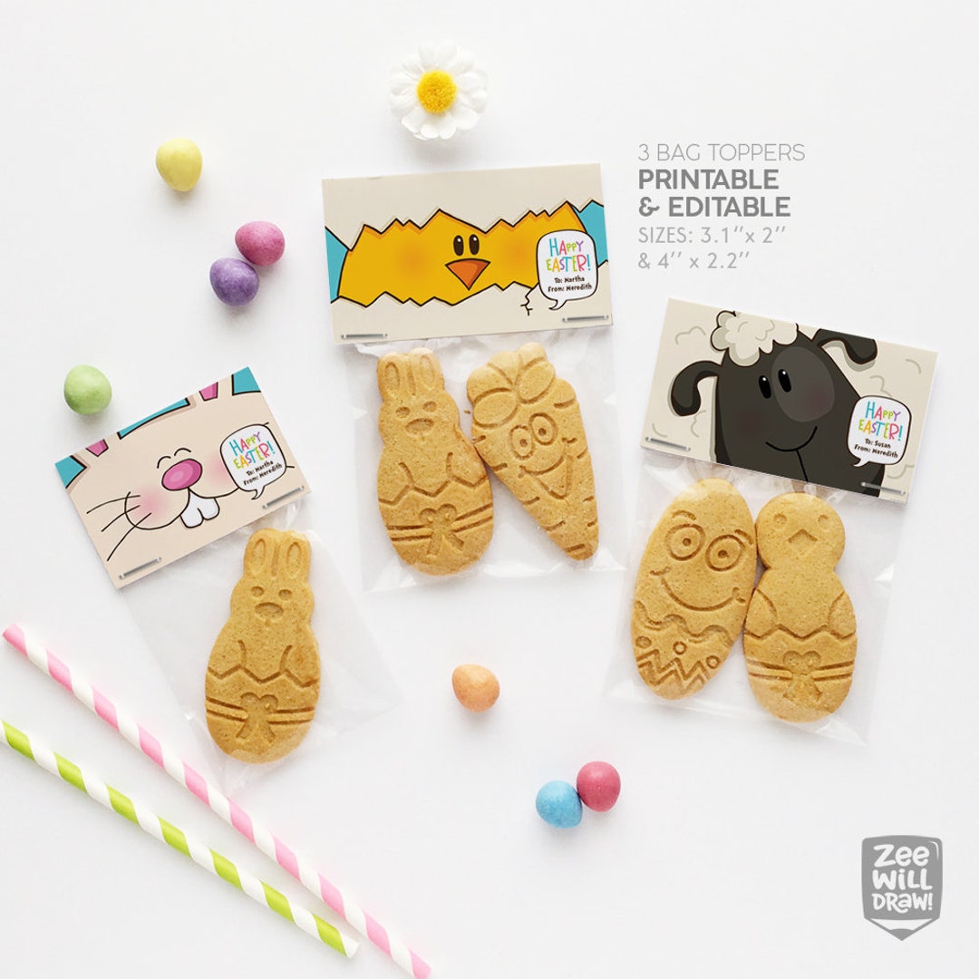 Easter Bag Toppers, Chick, Bunny and Sheep, PRINTABLE - Instant ...