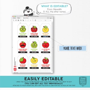 Apple Back to School Gift Tags, Apple Gift Tags, Teacher Gift Tags ...