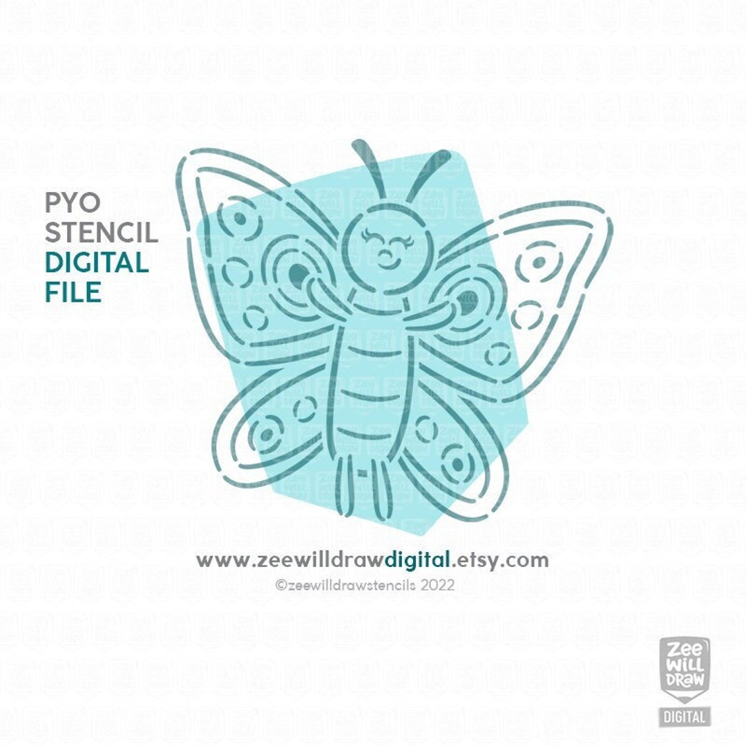 Butterfly PYO Stencil FILE - Etsy