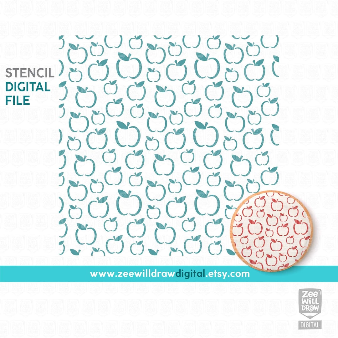 Apples Stencil FILE, DIGITAL DOWNLOAD - 2 Layers - Etsy
