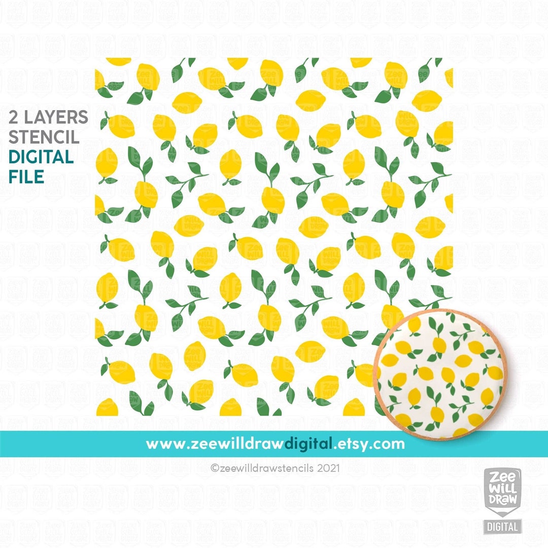 Lemon Pattern Stencil FILE, DIGITAL DOWNLOAD - 2 Layers - Etsy