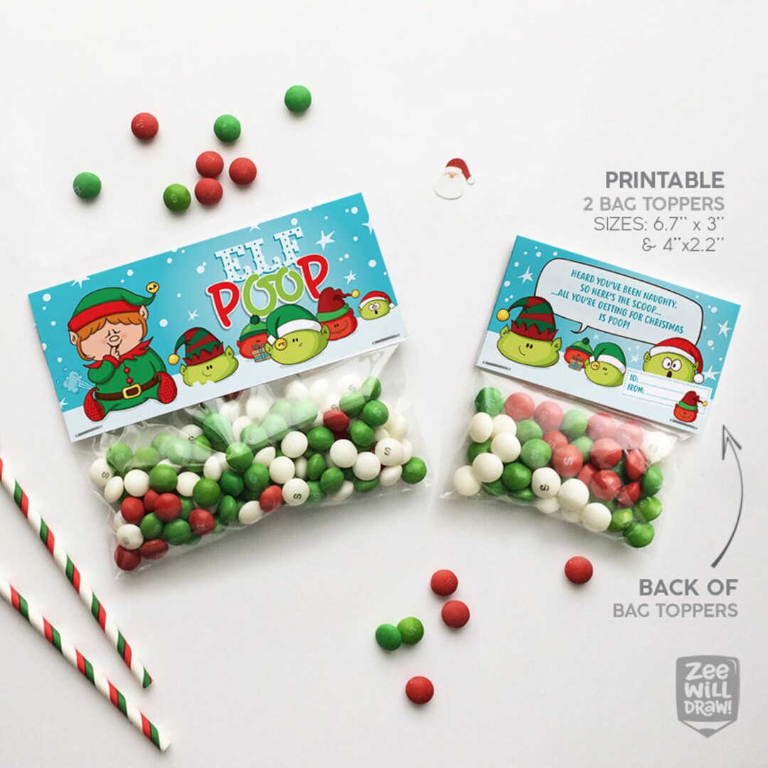 Elf Poop Bag Topper, Elf Poop, Elf, Elves, Xmas Gift Bag Topper ...