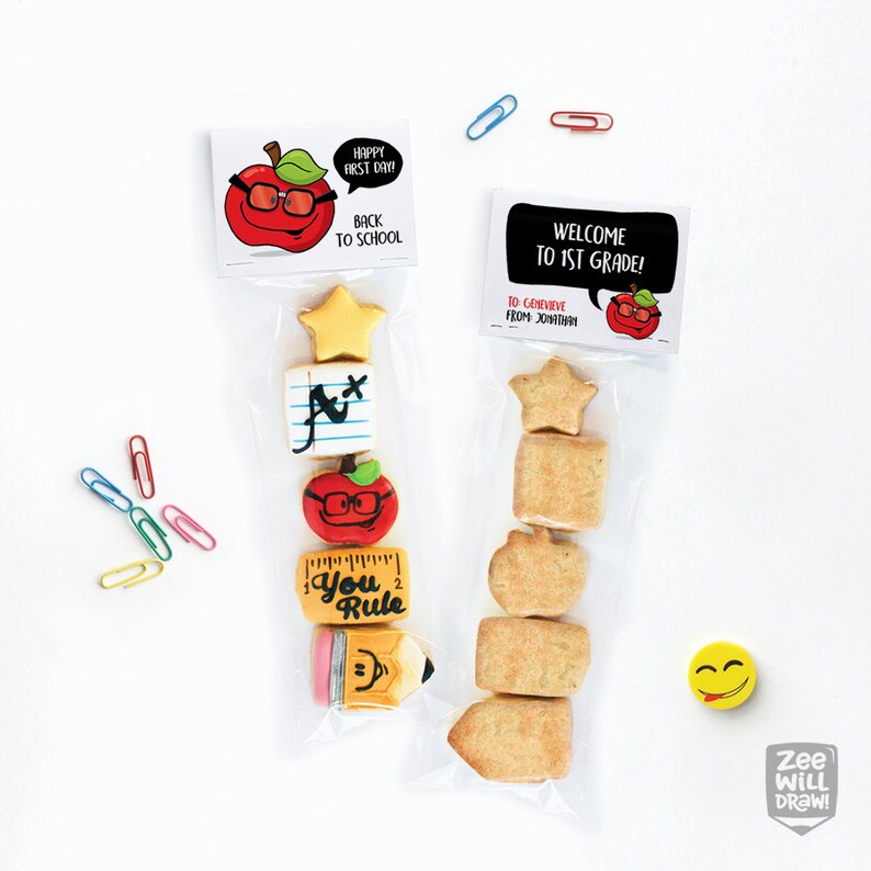 Back to School Bag Toppers Apple Toppers Editable Bag | Etsy