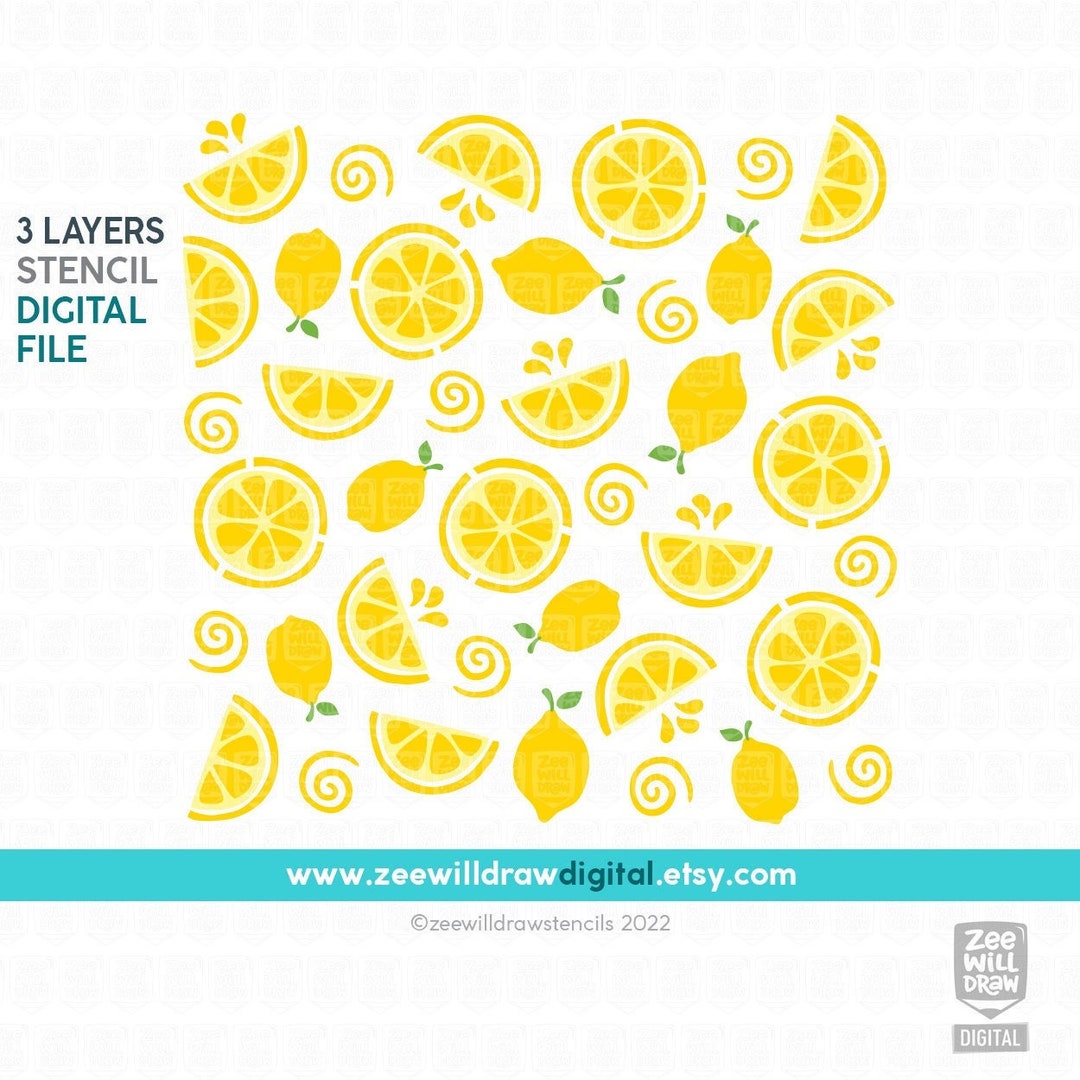 Lemon Slices Stencil FILE, DIGITAL DOWNLOAD - 3 Layers - Etsy