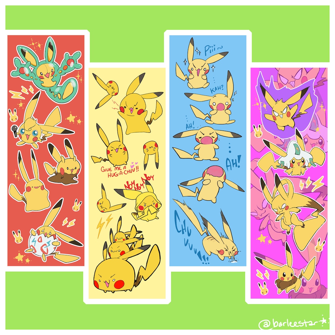 Pikachu Bookmarks Pikachu Fusions Silly Piakchus Pokemon - Etsy