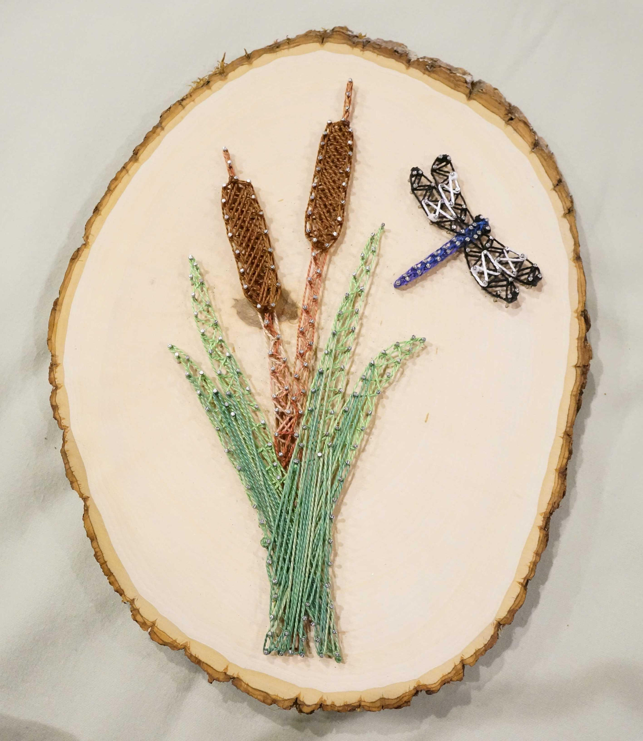 Nail and String Art on Wood FREE SHIPPING Dragonfly and - Etsy