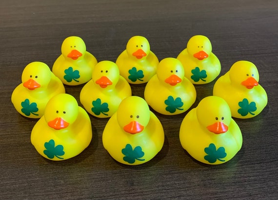 Duck Duck 10 Yellow Rubber Ducks With a Green Clover Vinyl | Etsy