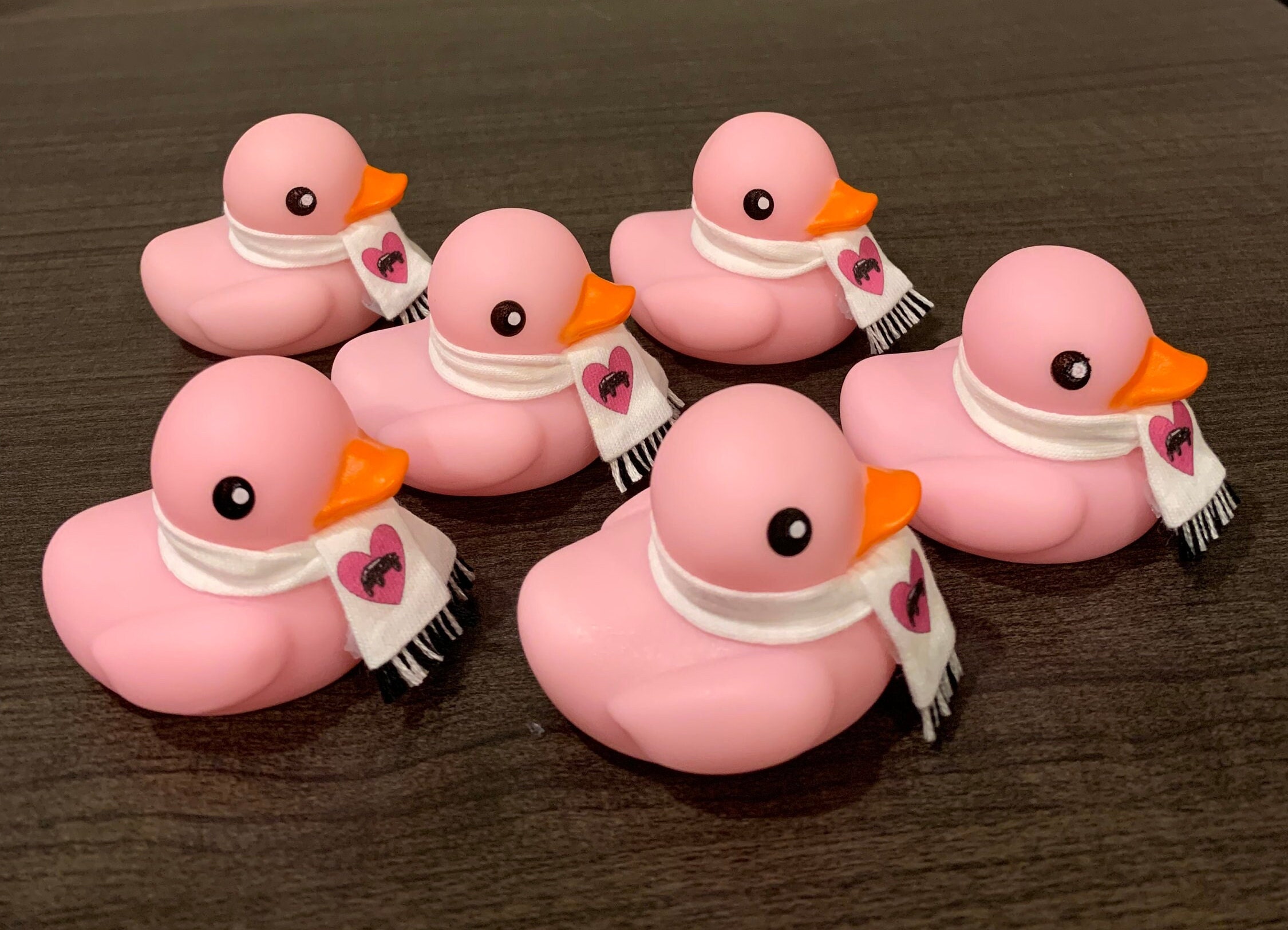 Duck Duck Pink Mini Rubber Ducks With Handmade Scarves 6 - Etsy