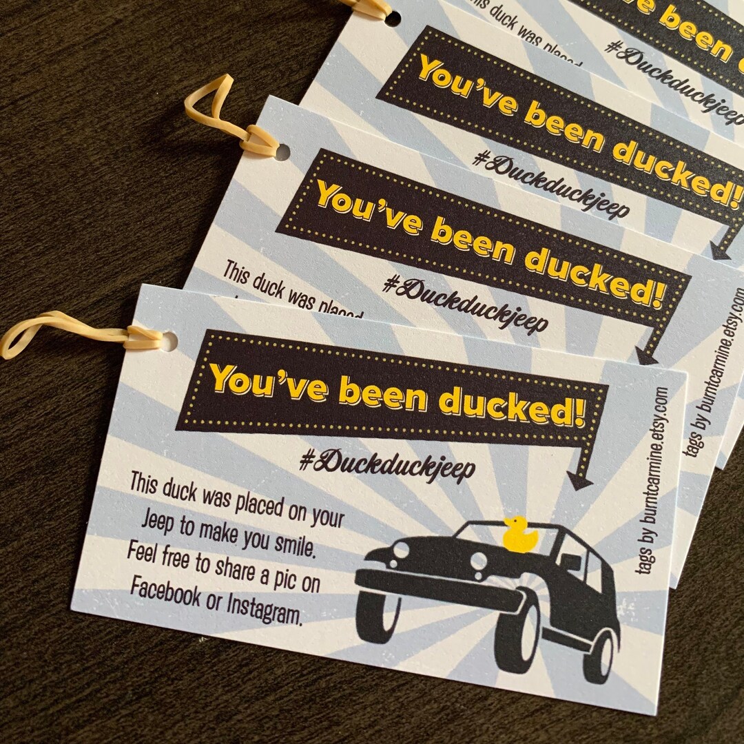 Duck Duck Tags, Pre-printed Tags, 25 You've Been Ducked Pointing Arrow ...