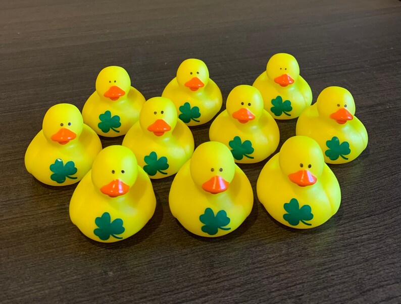 Duck Duck 10 Yellow Rubber Ducks With a Green Clover Vinyl | Etsy