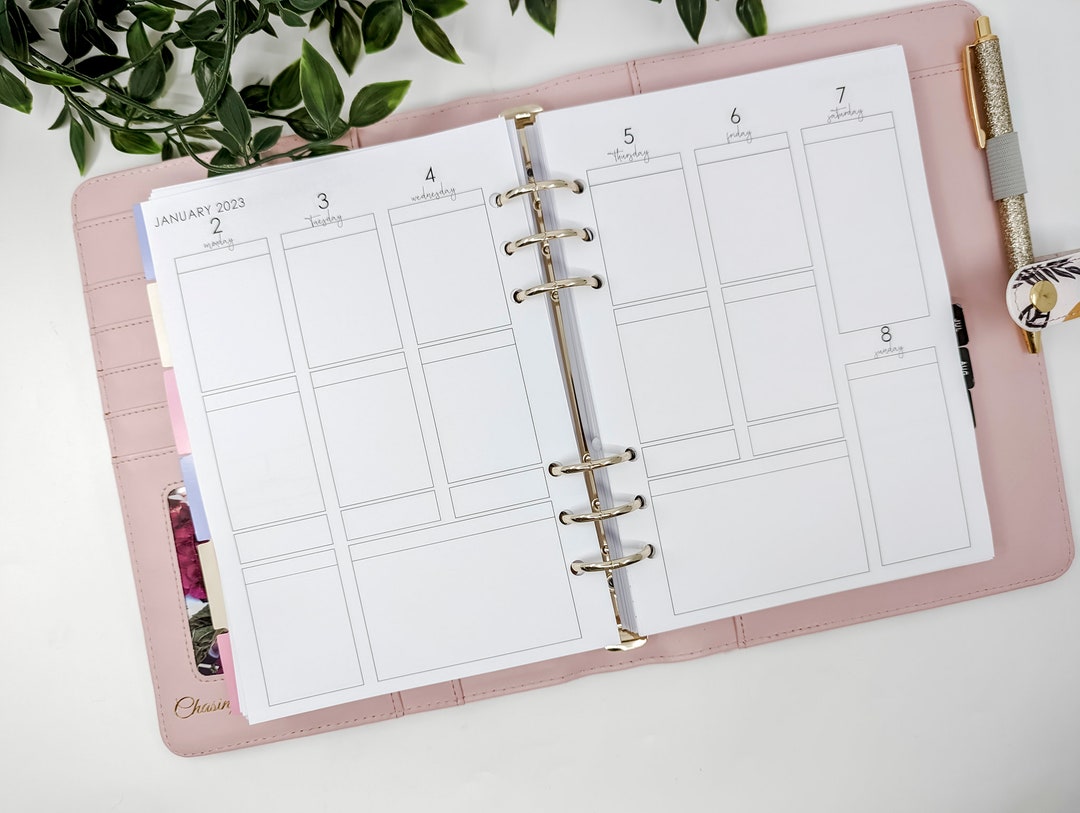 A5 Weekly Planner Refill, Week on Two Pages With Meal Plan | 2026 ...