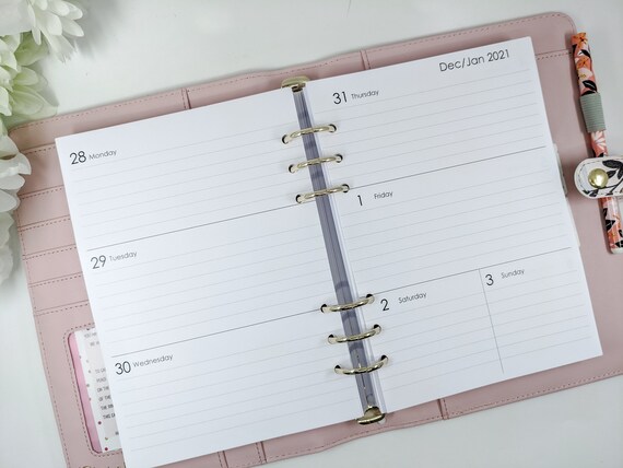 WO2P Dated Printed Traveler's Notebook Insert 2021 Dated Weekly Inserts ...