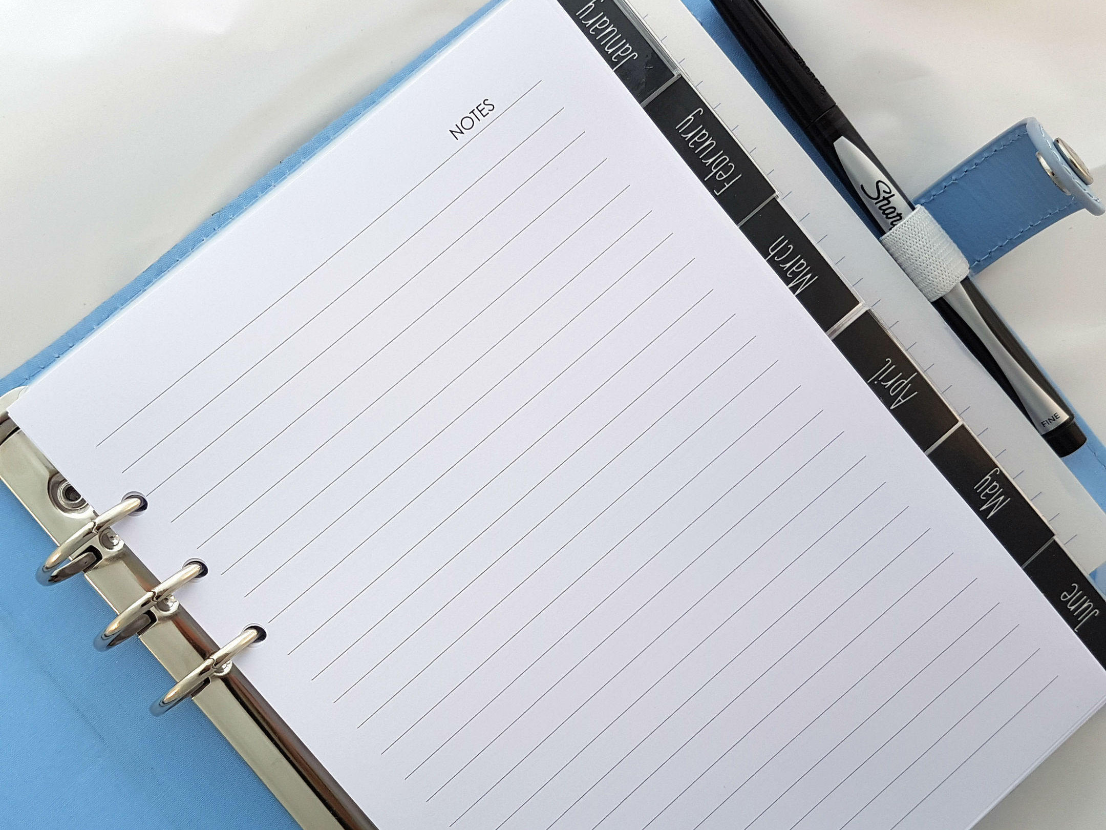 Printed A5 lined paper note paper punched A5 notepaper | Etsy