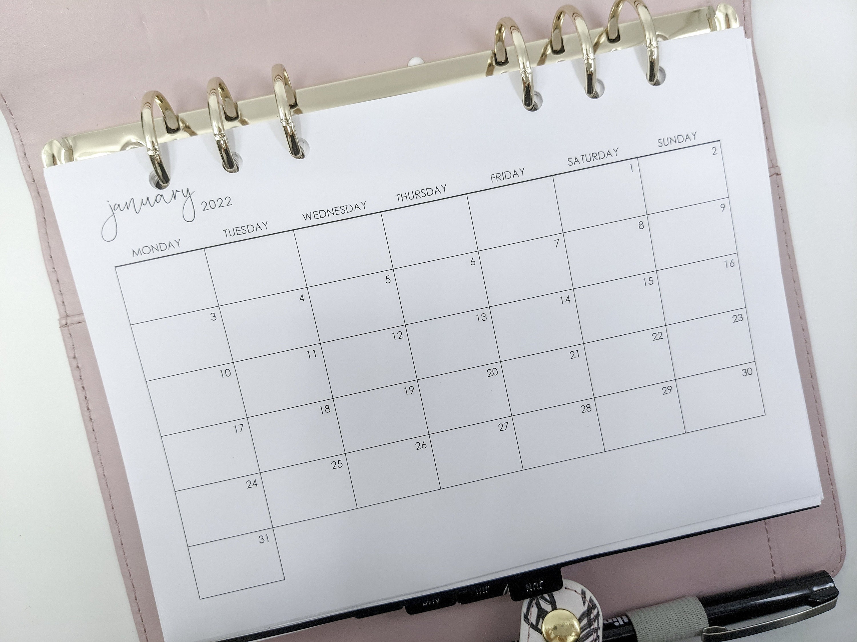 Planner Insert Monthly Checklist Insert Printable A5 planner Inserts ...