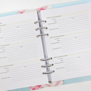 A5 NEWBORN / BABY PLANNER Insert Bundle - Printed Planner Inserts - Mom ...