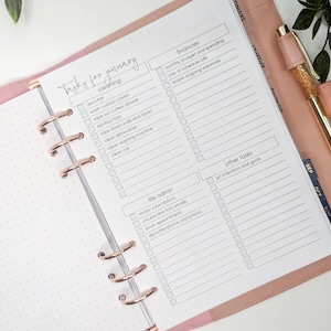 A5 Ring Planner Inserts Pre-filled Checklists for Cleaning Weekly Planner Refill 2024 2025 ...