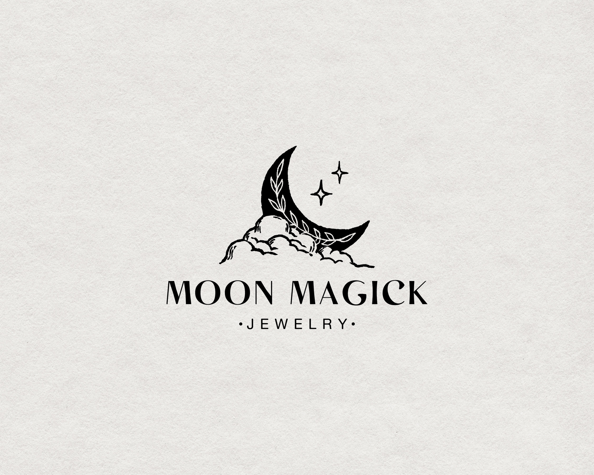 Premade Logo Handdrawn Moon & Clouds Logo Design Graphic Design Brand ...