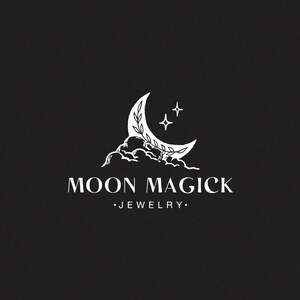 Premade Logo Handdrawn Moon & Clouds Logo Design Graphic Design Brand ...