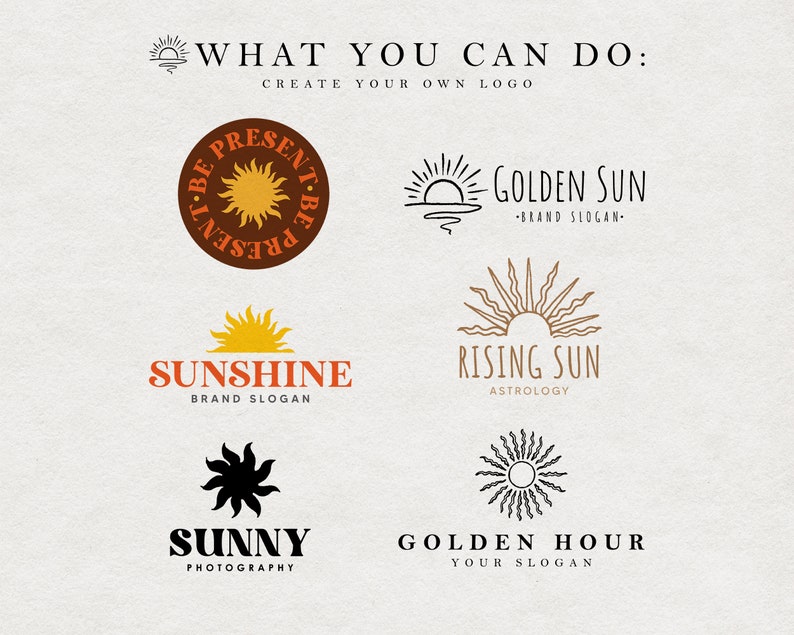 Handdrawn Sun Elements - Logo Design- Tattoo - Vector Illustrations ...