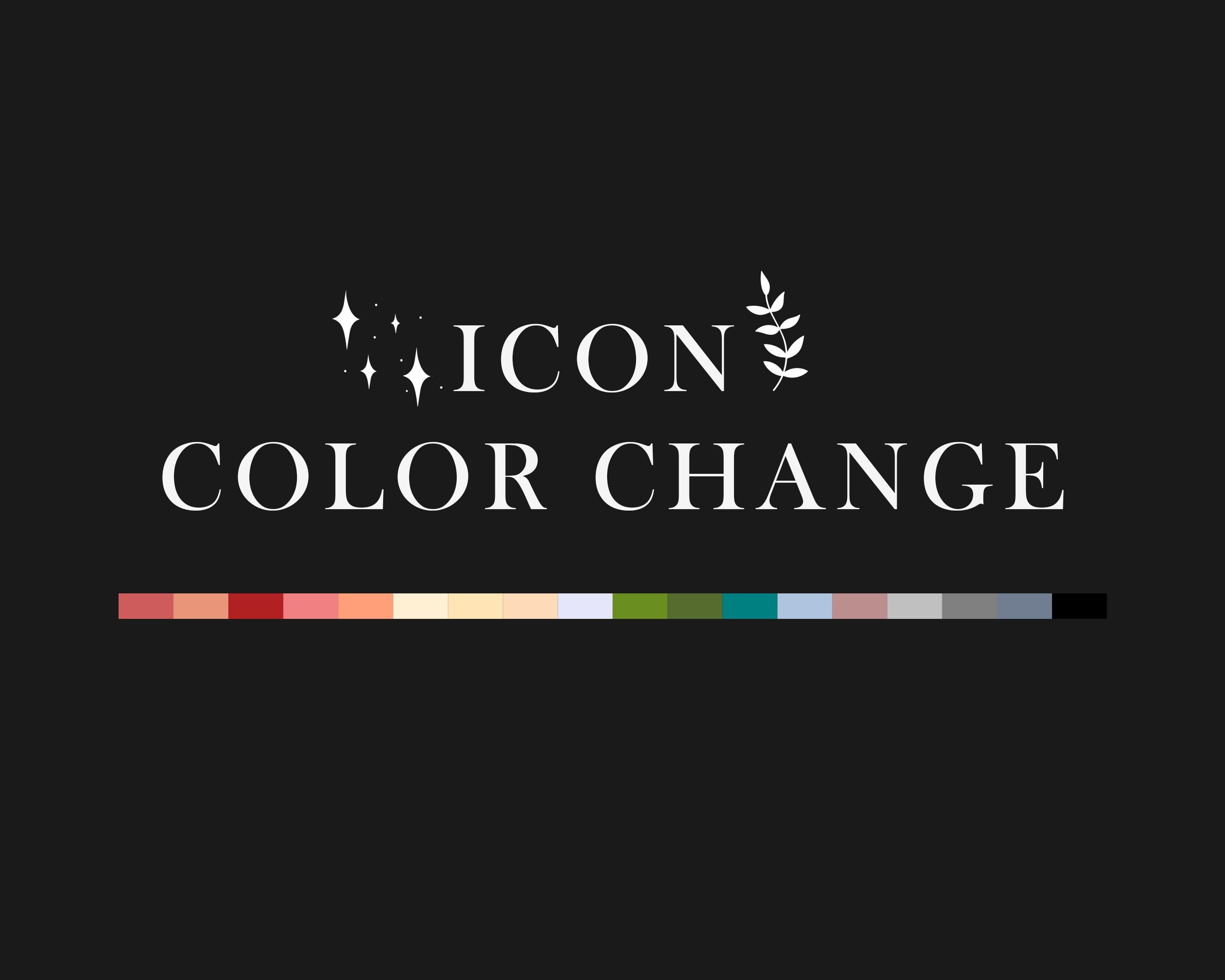 Icons Color Change Background or Icon Color Change Add On - Etsy