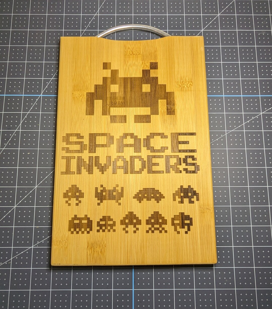 Laser Engraved Verticle Space Invaders Cutting Board - Etsy