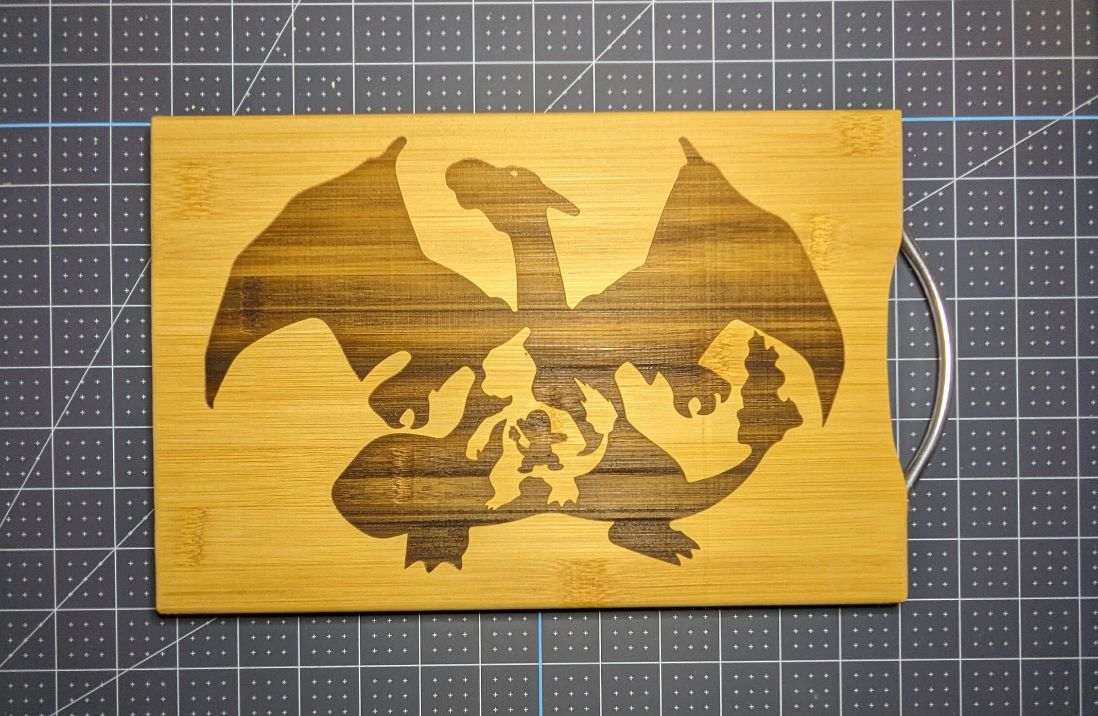 Laser Engraved Pokemon Charizard Evolution Logo Cutting Board - Etsy