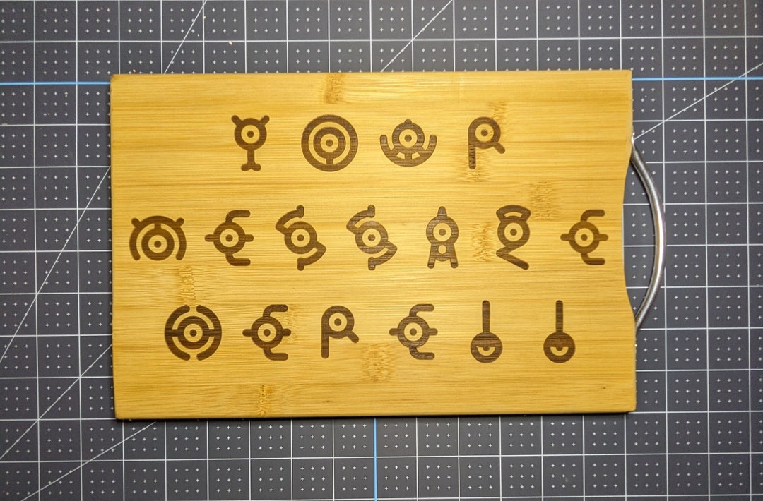 Custom Laser Engraved Pokemon Unown Message Cutting Board - Etsy