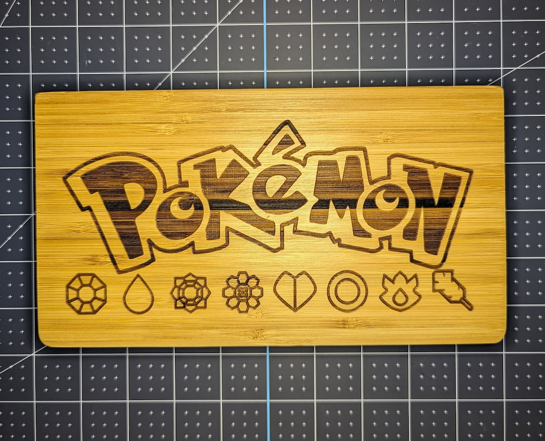 Laser Engraved Pokemon With Badges Logo Magnetic Bamboo Tobacco Rolling ...