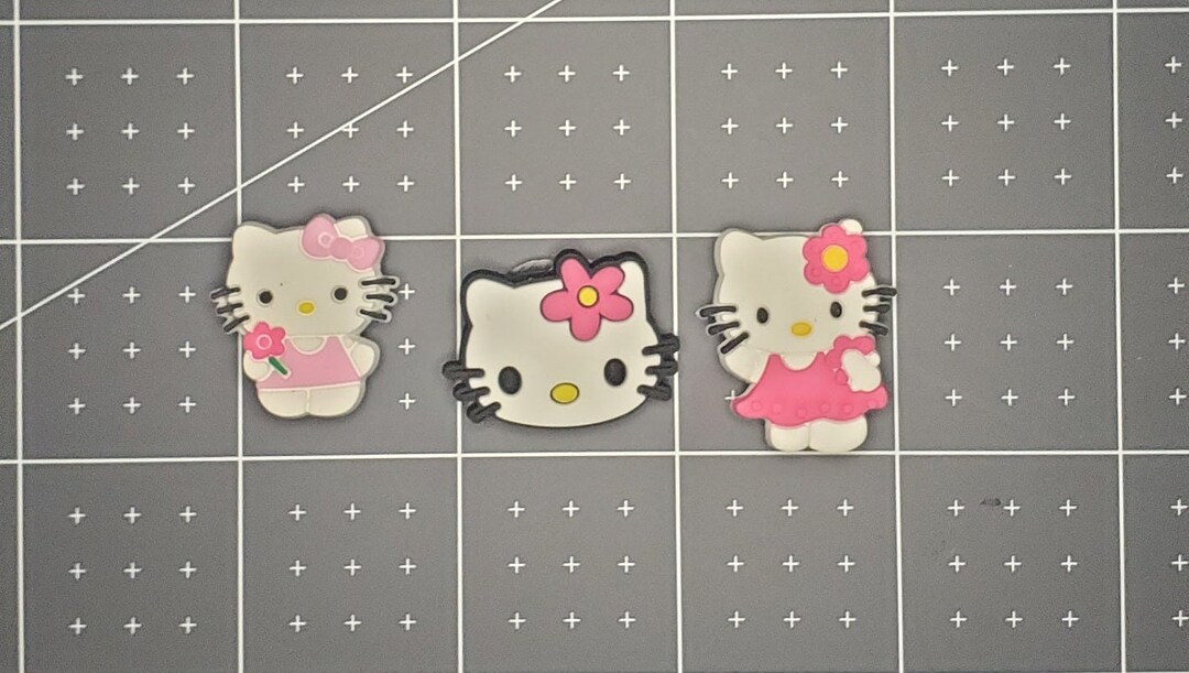 Pink & White Japanese Cartoon Cat Croc Charms - Etsy