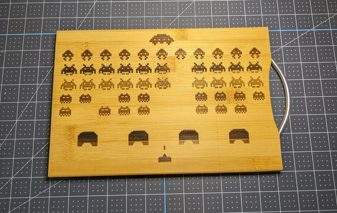 Laser Engraved Horizontal Space Invaders Cutting Board - Etsy
