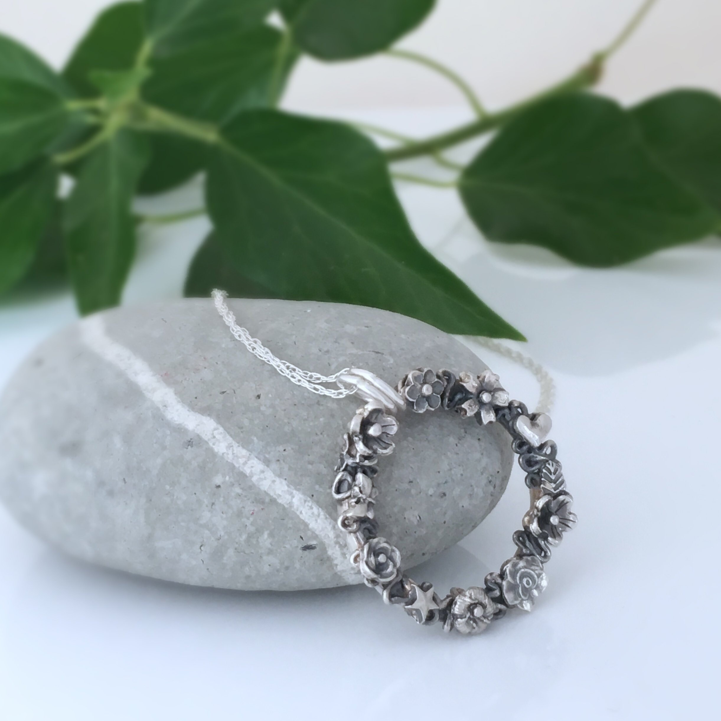 Handmade Fine Silver Floral Garland/wreath. Hand-sculpted in | Etsy