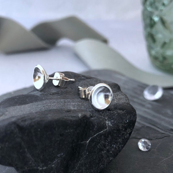 Simple Dimple Fine Silver Studs. Simple Elegant and | Etsy UK