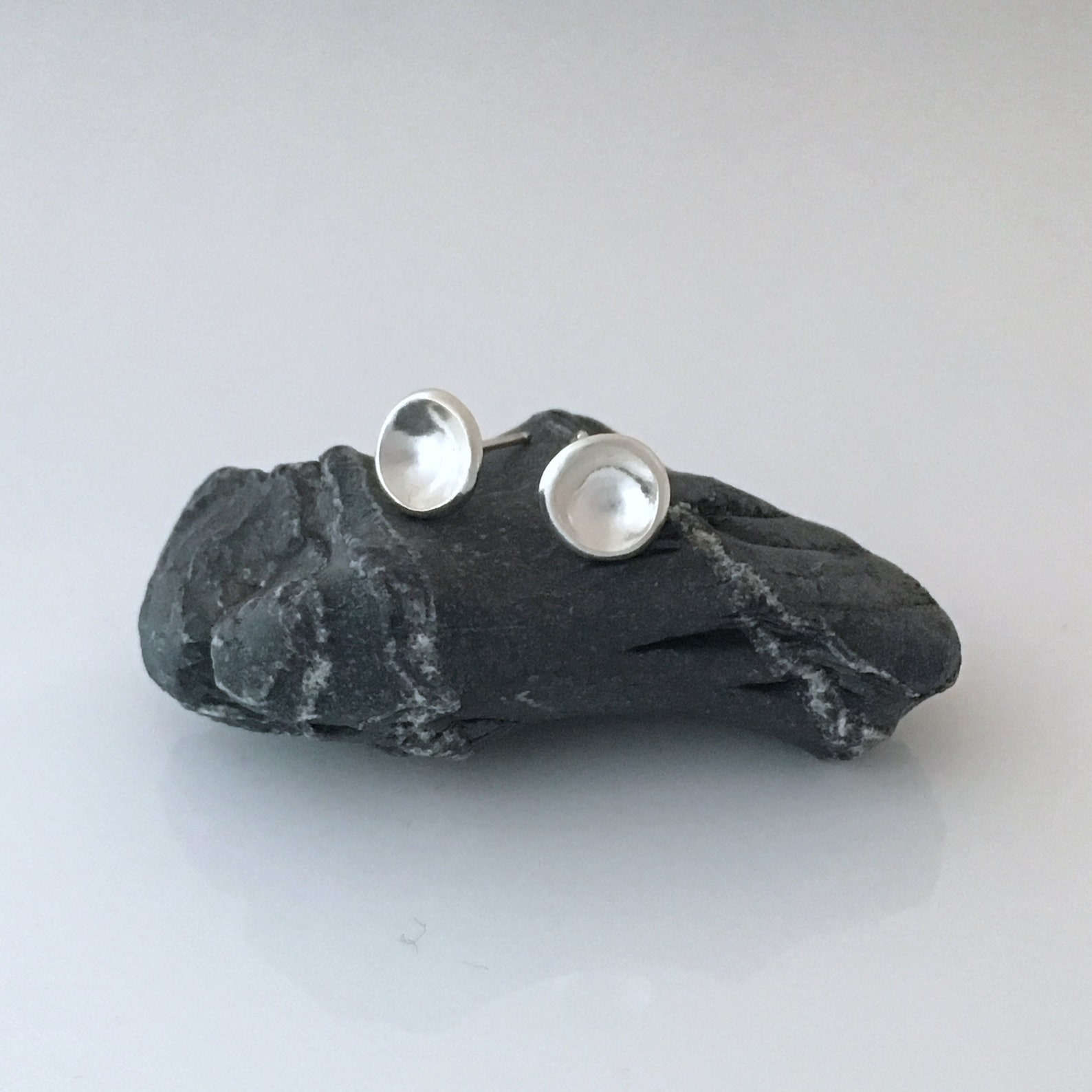 Simple Dimple Fine Silver Studs. Simple Elegant and | Etsy UK