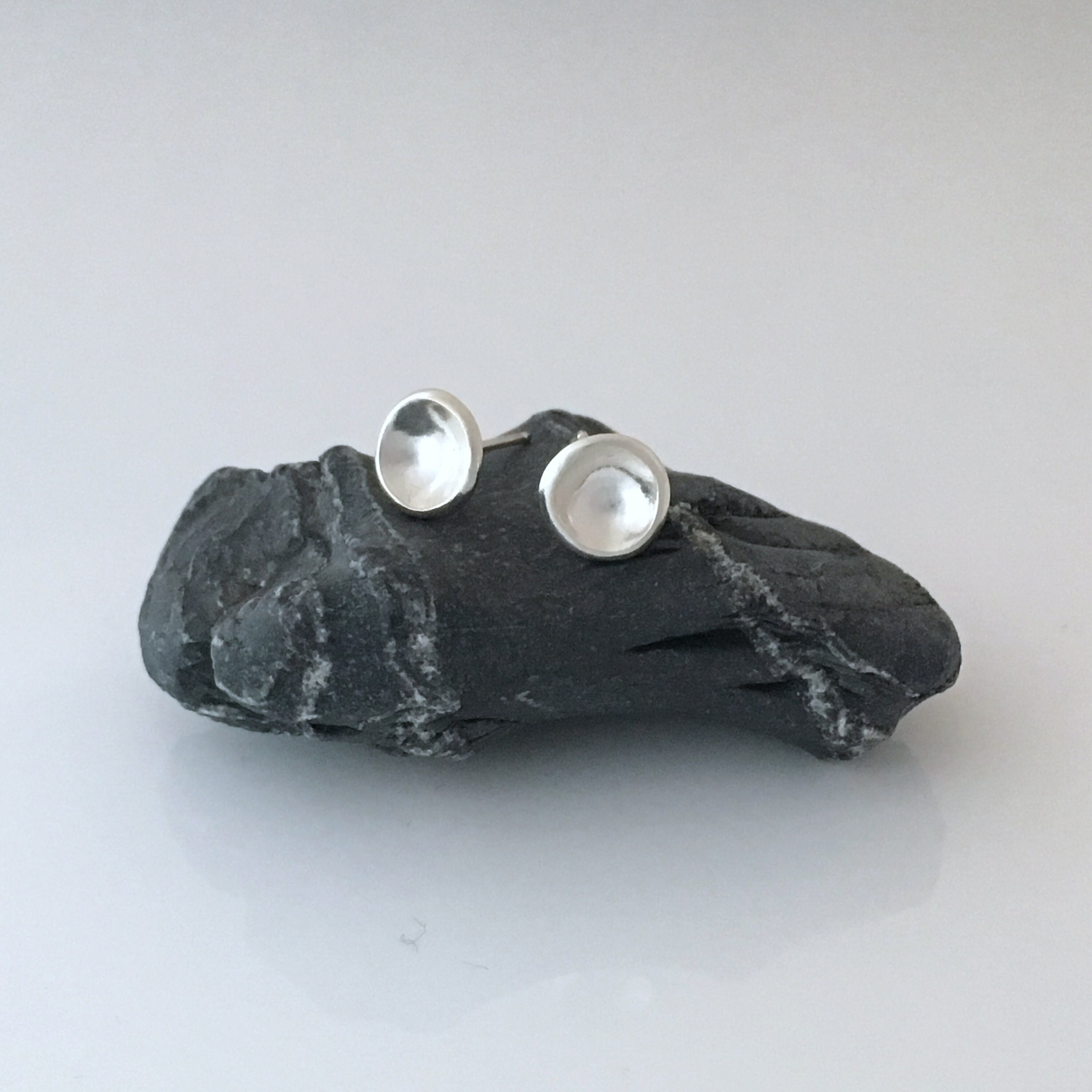 Simple Dimple Fine Silver Studs. Simple Elegant and | Etsy UK