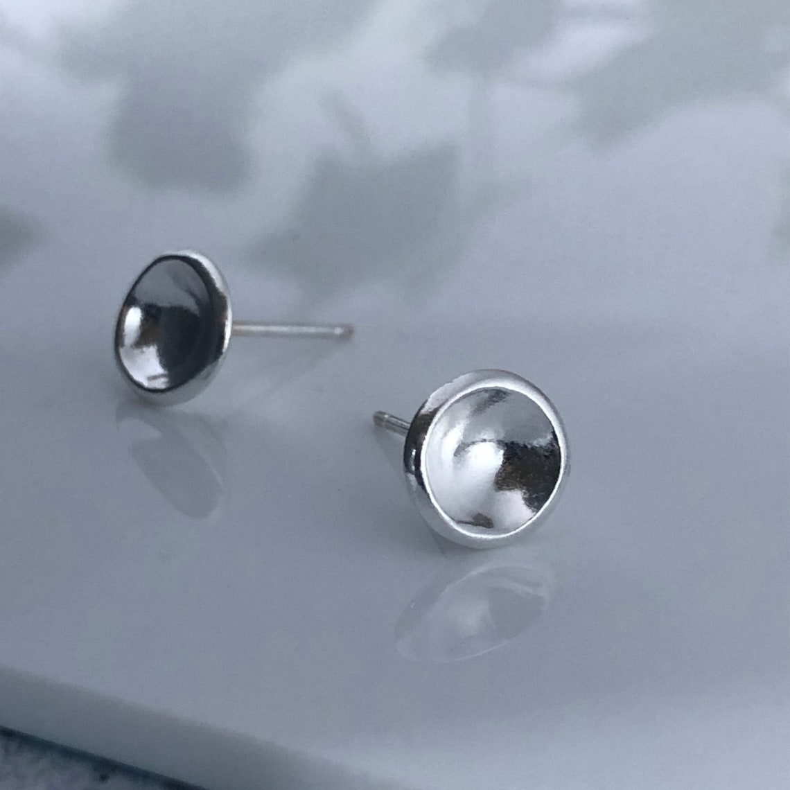 Simple Dimple Fine Silver Studs. Simple Elegant and | Etsy UK