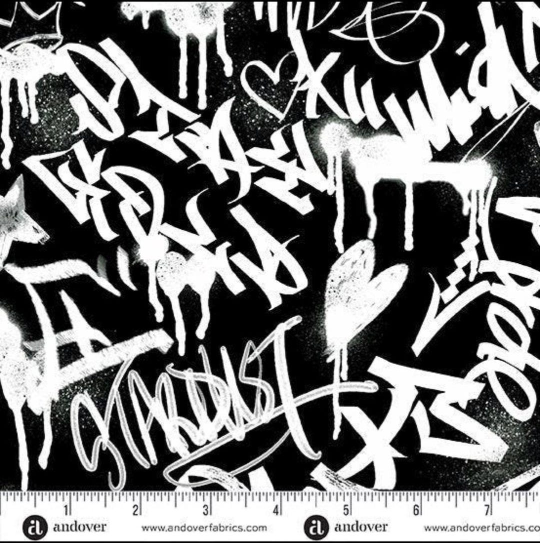 Libs Elliott Verdigris Parkdale Leather Graffiti Fabric A1228K Andover ...