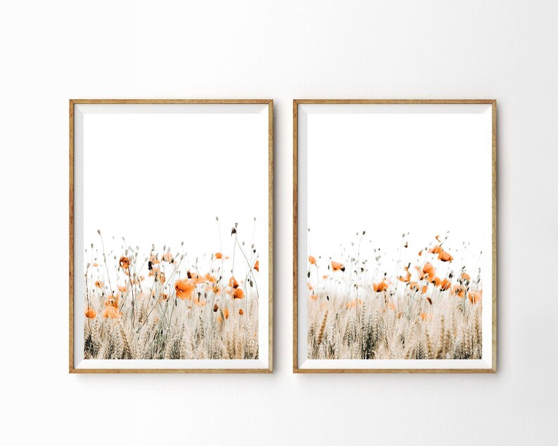 Poppy Print Set of 2 Instant Art INSTANT DOWNLOAD Modern - Etsy