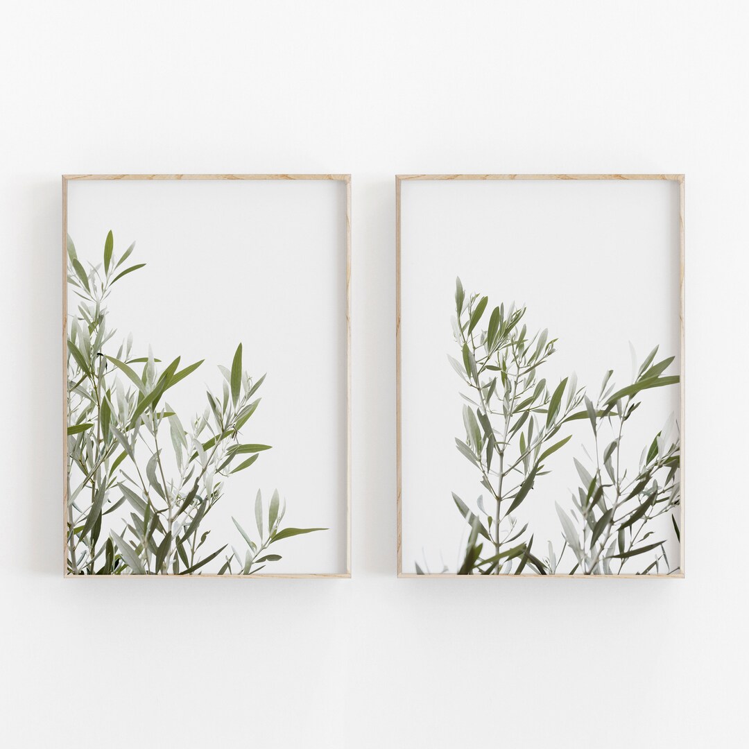 Olive Leaves Botanical Print Set: Minimalist Wall Art (digital Download ...