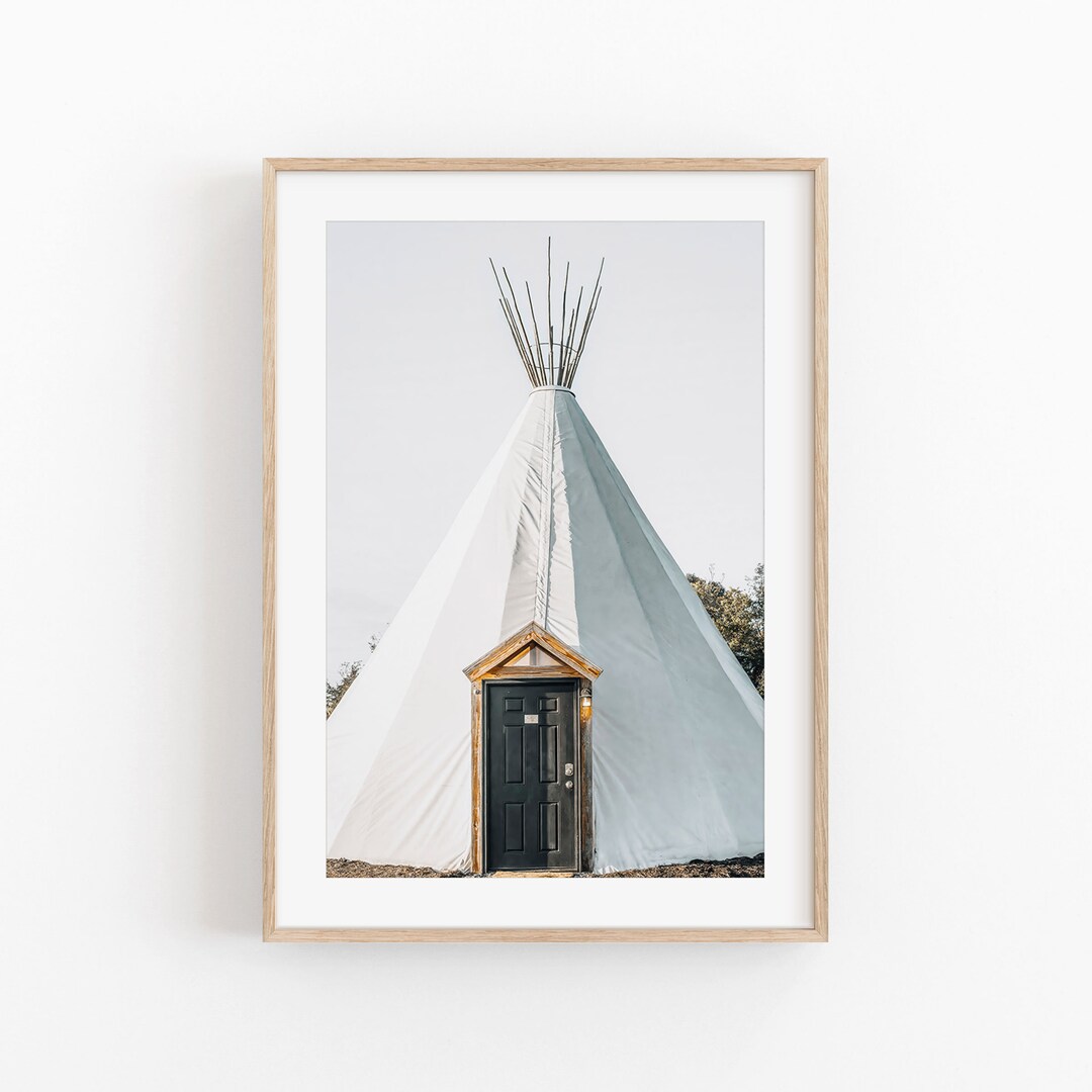 White Tepee in Field, Tepee Wall Art, Western Heritage, Tepee Printable ...