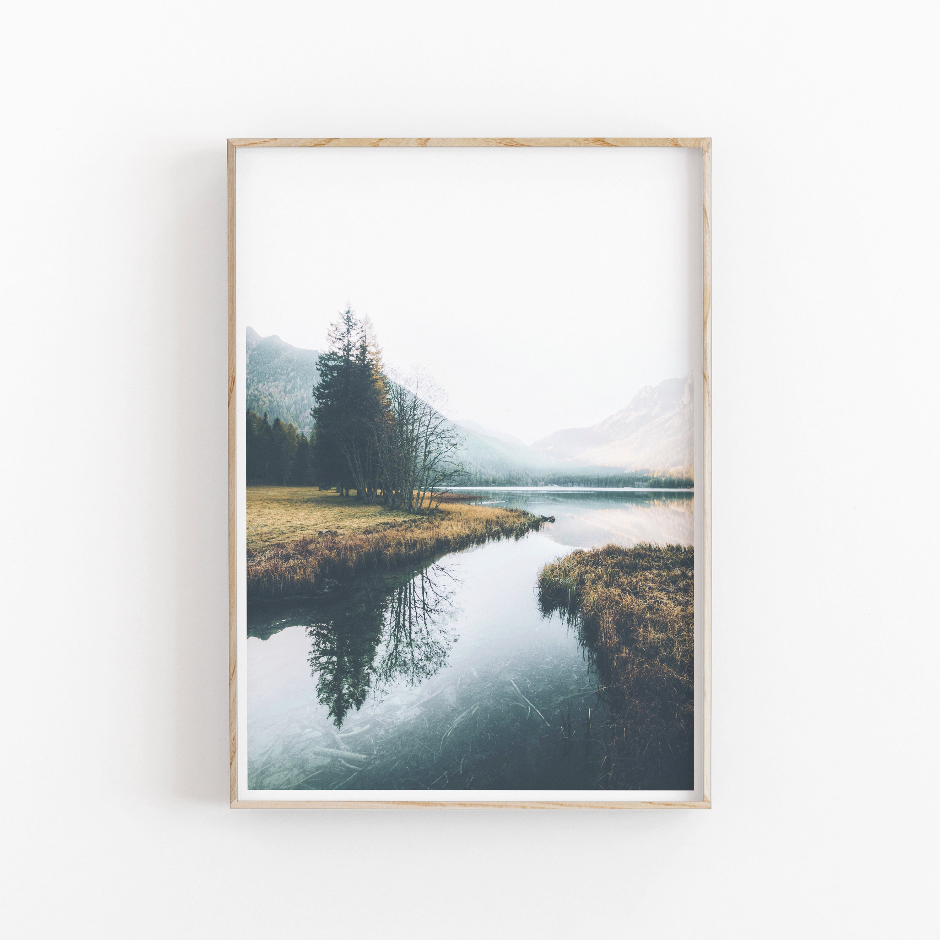 Nature Print Instant Art Lake Nature Modern Minimalist - Etsy