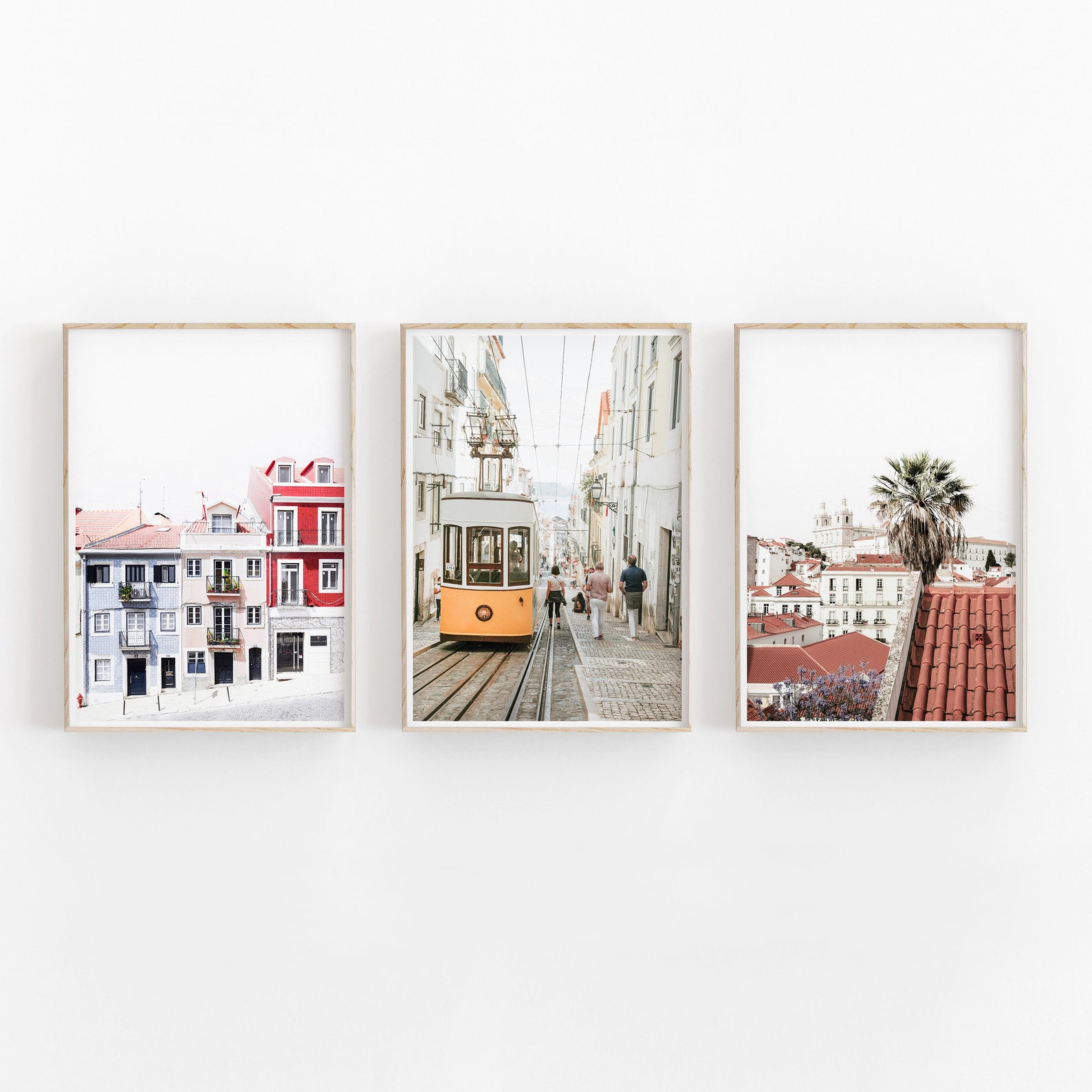 Portugal Print Set of 3 Travel Art Print Portugal City Art | Etsy